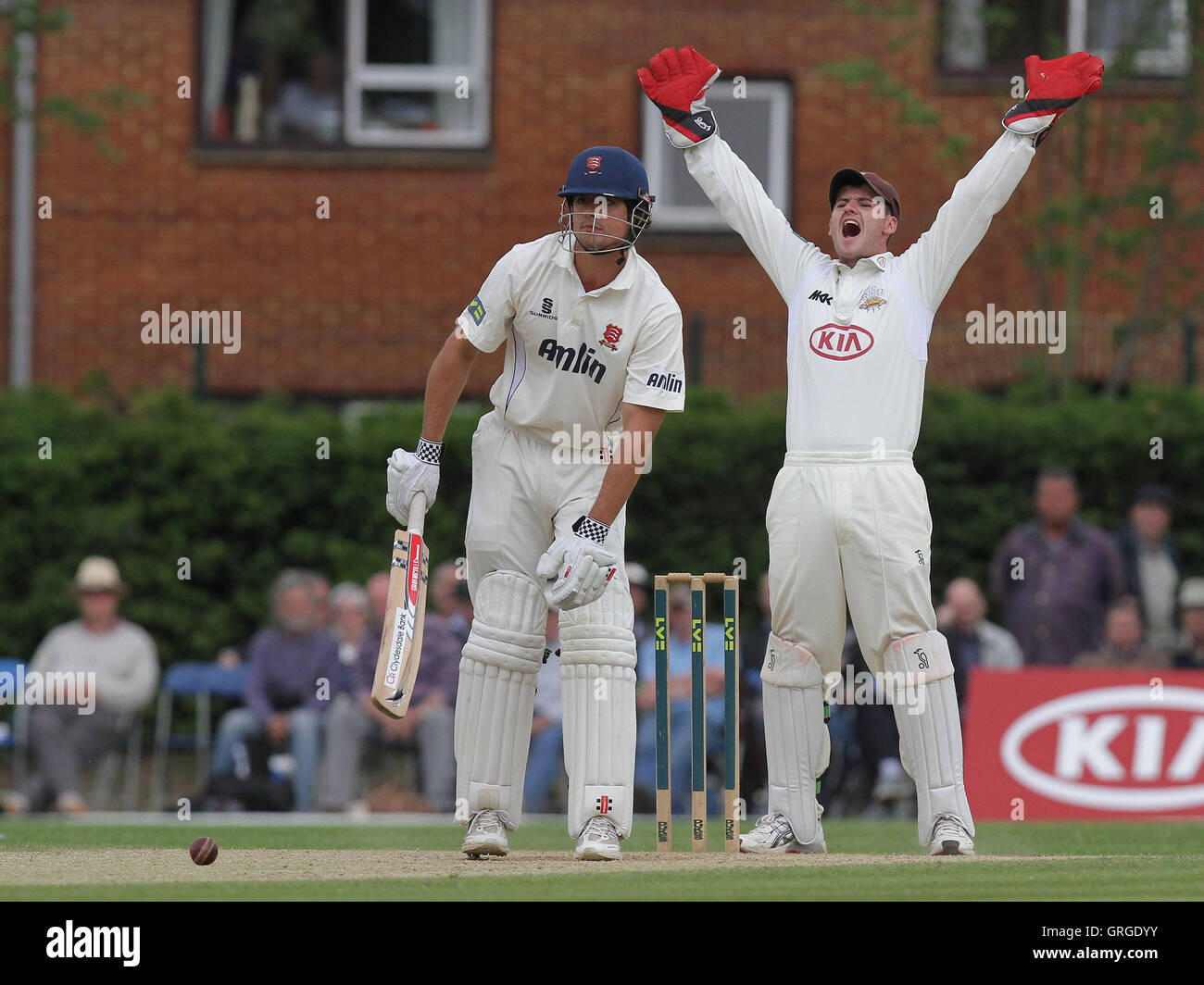 Alastair Cook of Essex survives a big appeal for his wickey by Steven ...