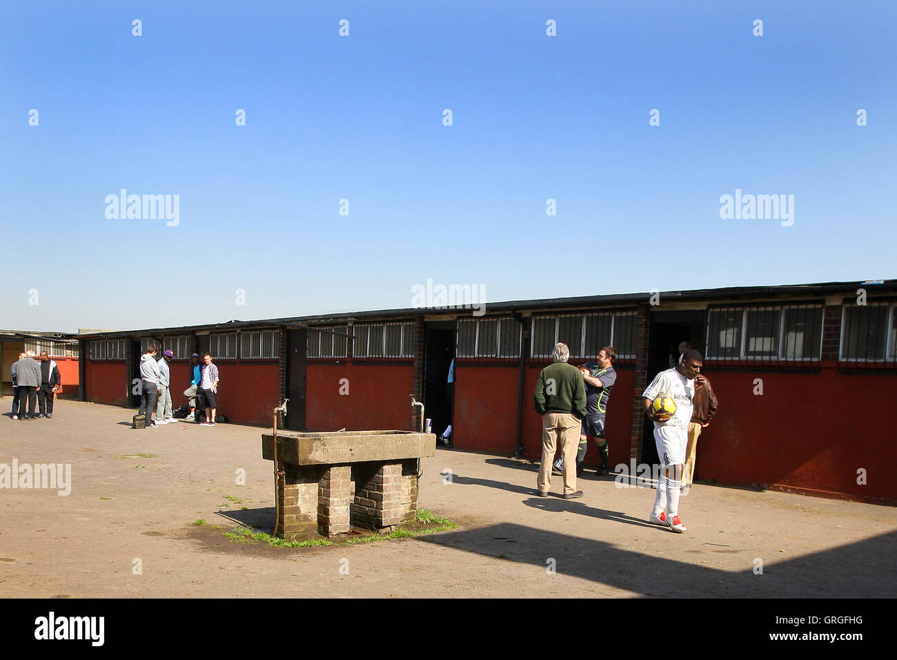 General view - The dressing room block at East Marsh, Hackney Marshes ...