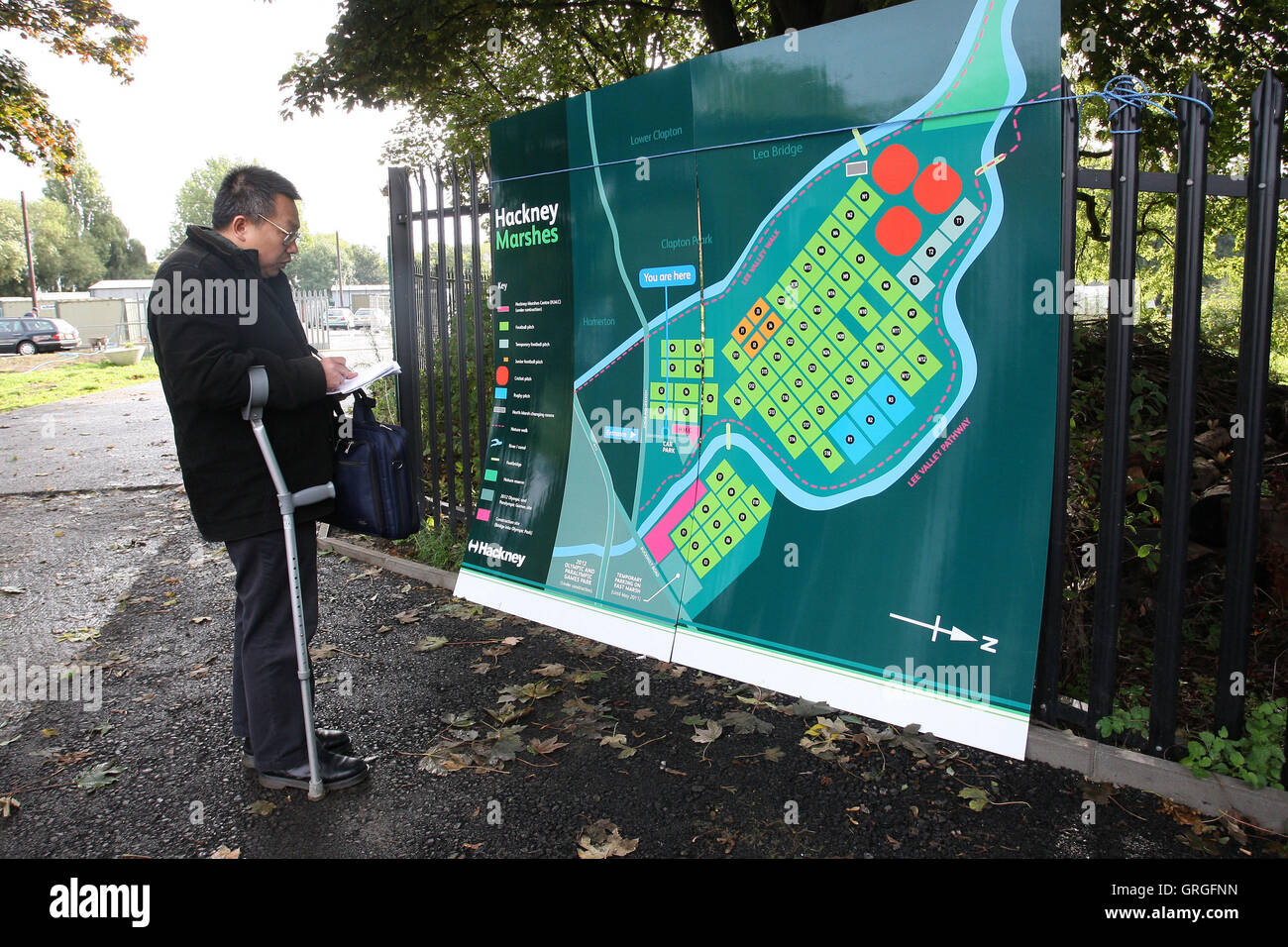 A large plan of the pitch locations is displayed at the South Marsh ...