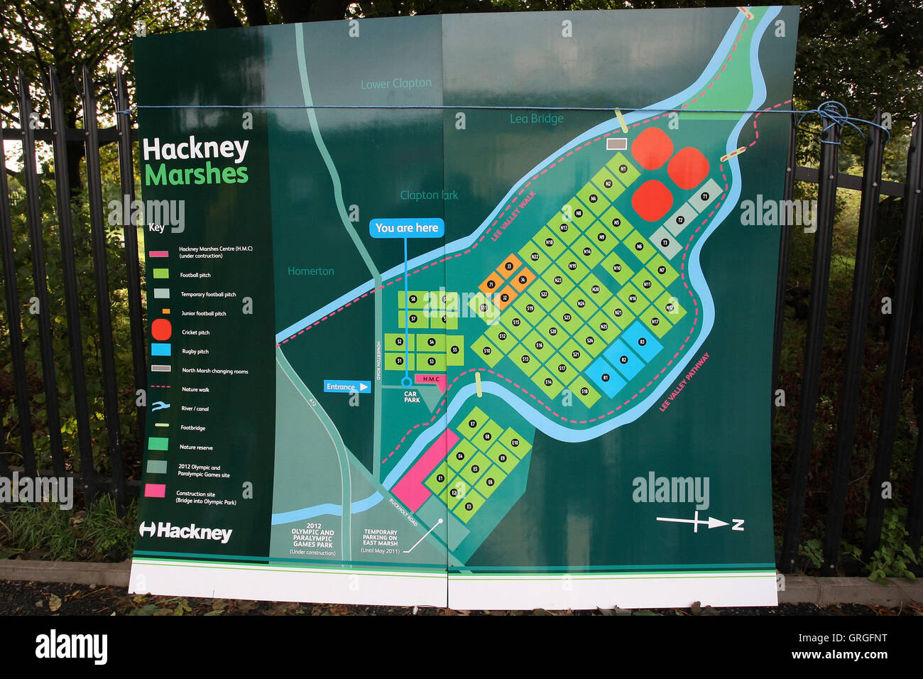 A large plan of the pitch locations is displayed at the South Marsh ...