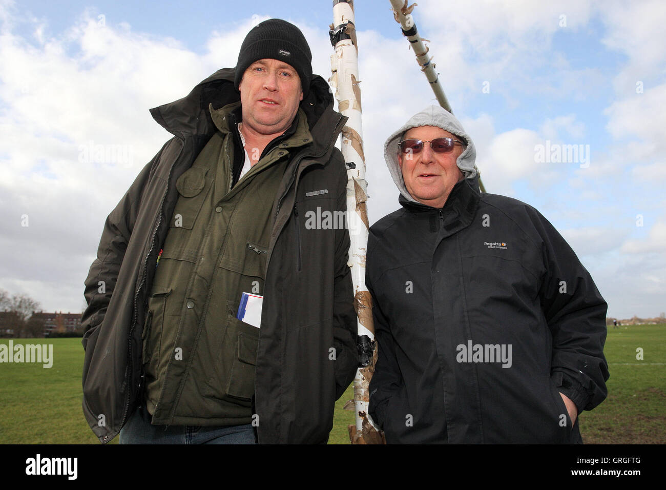 Brian Hannon (L) and Jeff Gordon of the East London Sunday League ...