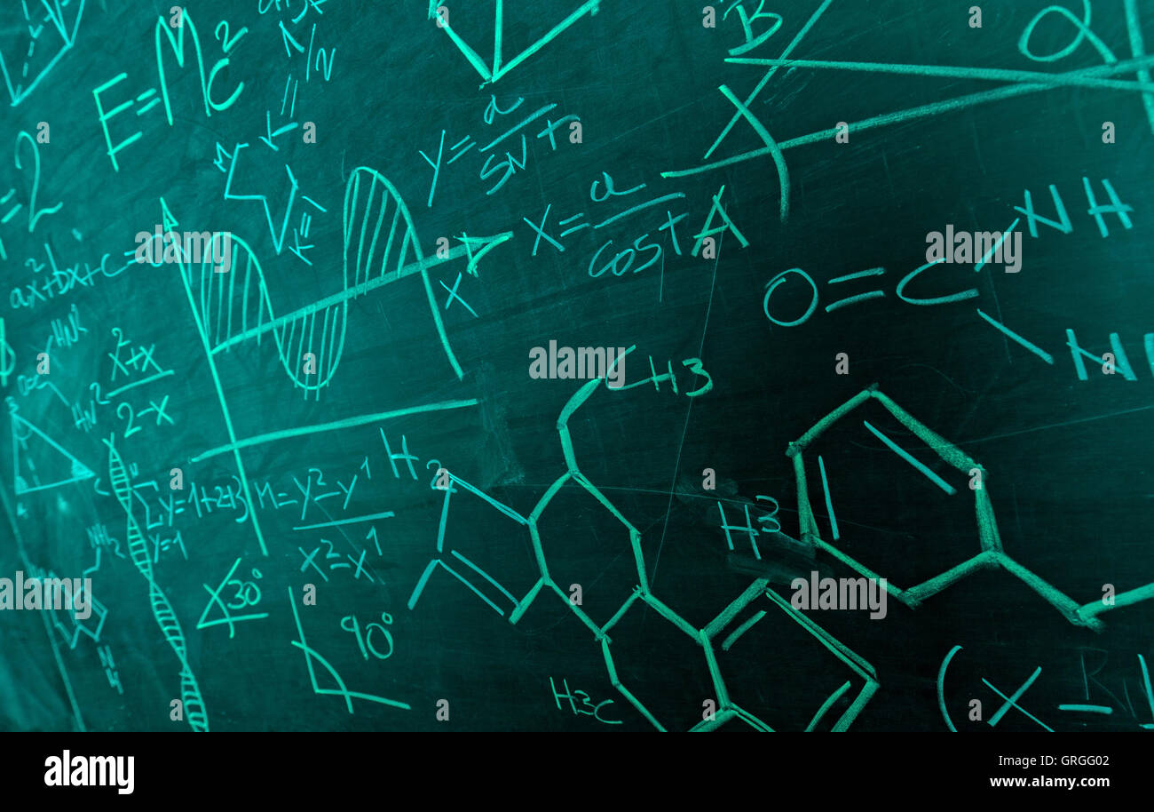 classic chalkboard with math sign Stock Photo - Alamy