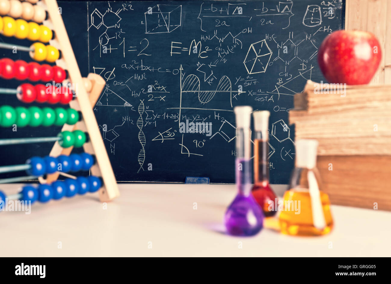 school object concept and blackboard background Stock Photo - Alamy