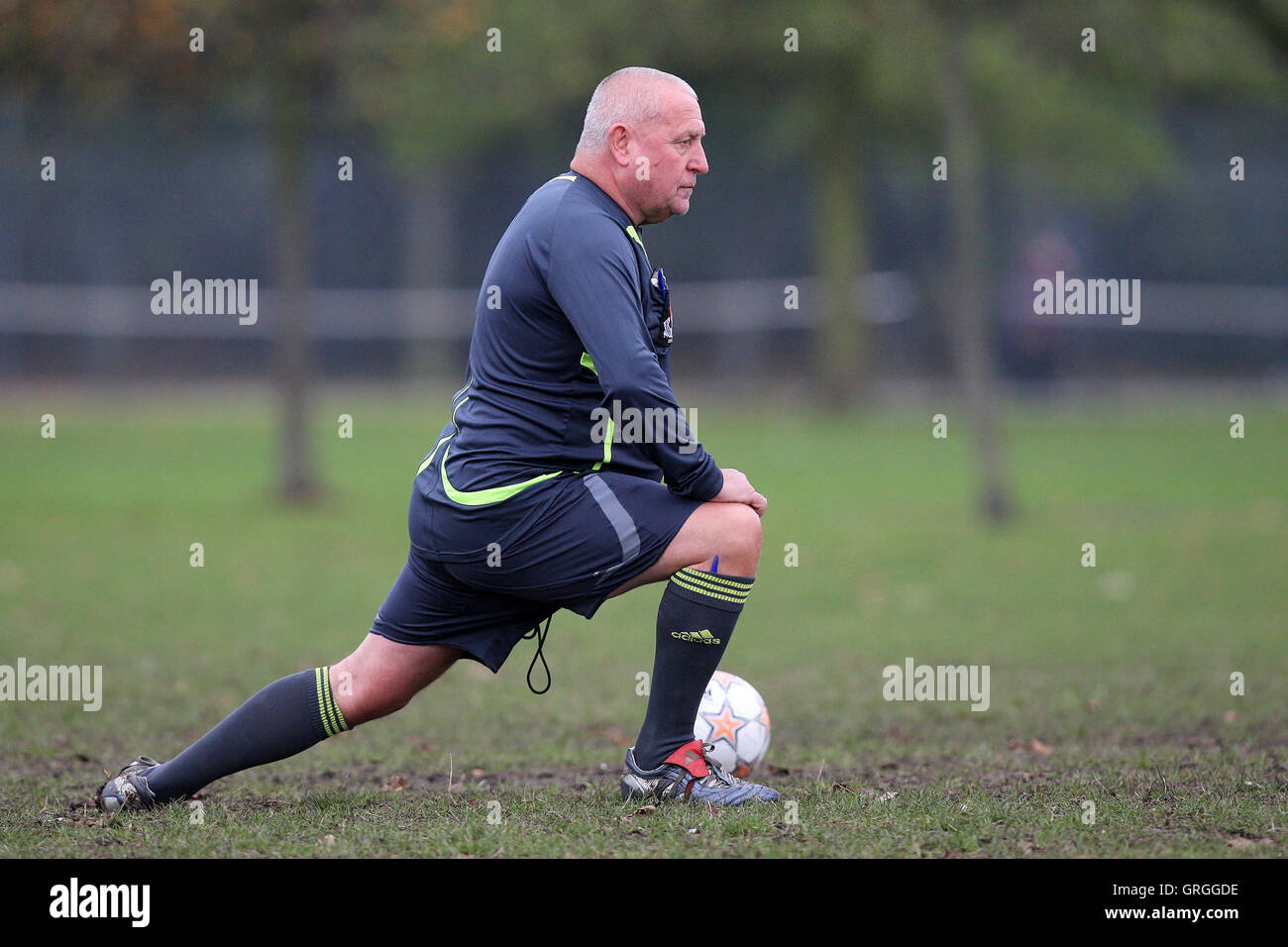 The match referee does his stretches before a Hackney & Leyton Sunday ...