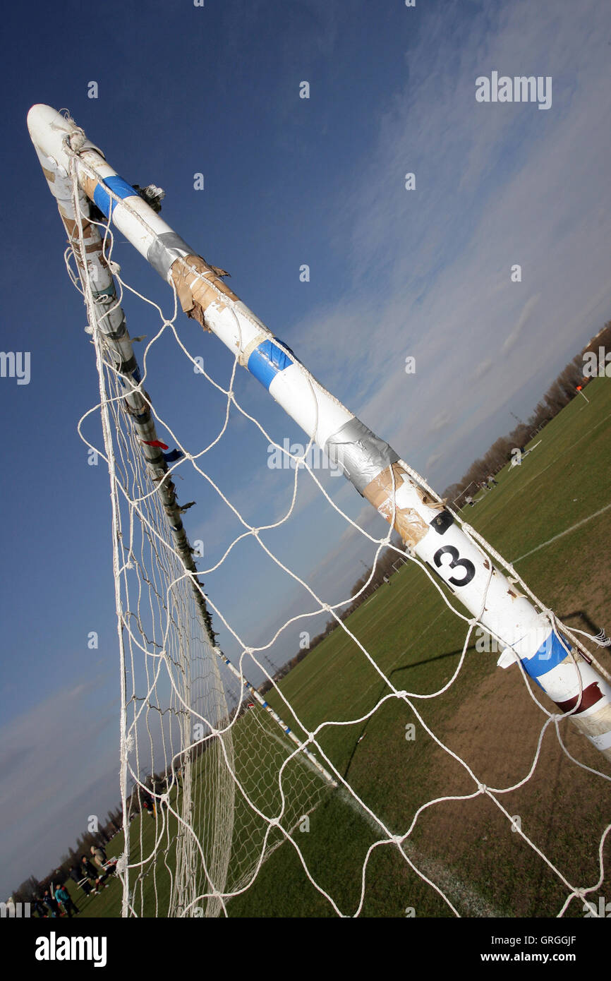 Sunday football goal posts at pitch number 3 are seen at Hackney ...