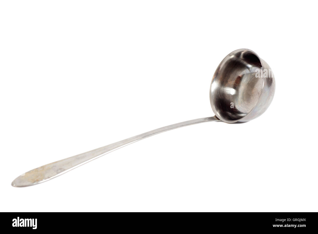 Metallic Soup ladle isolated on white background Stock Photo - Alamy