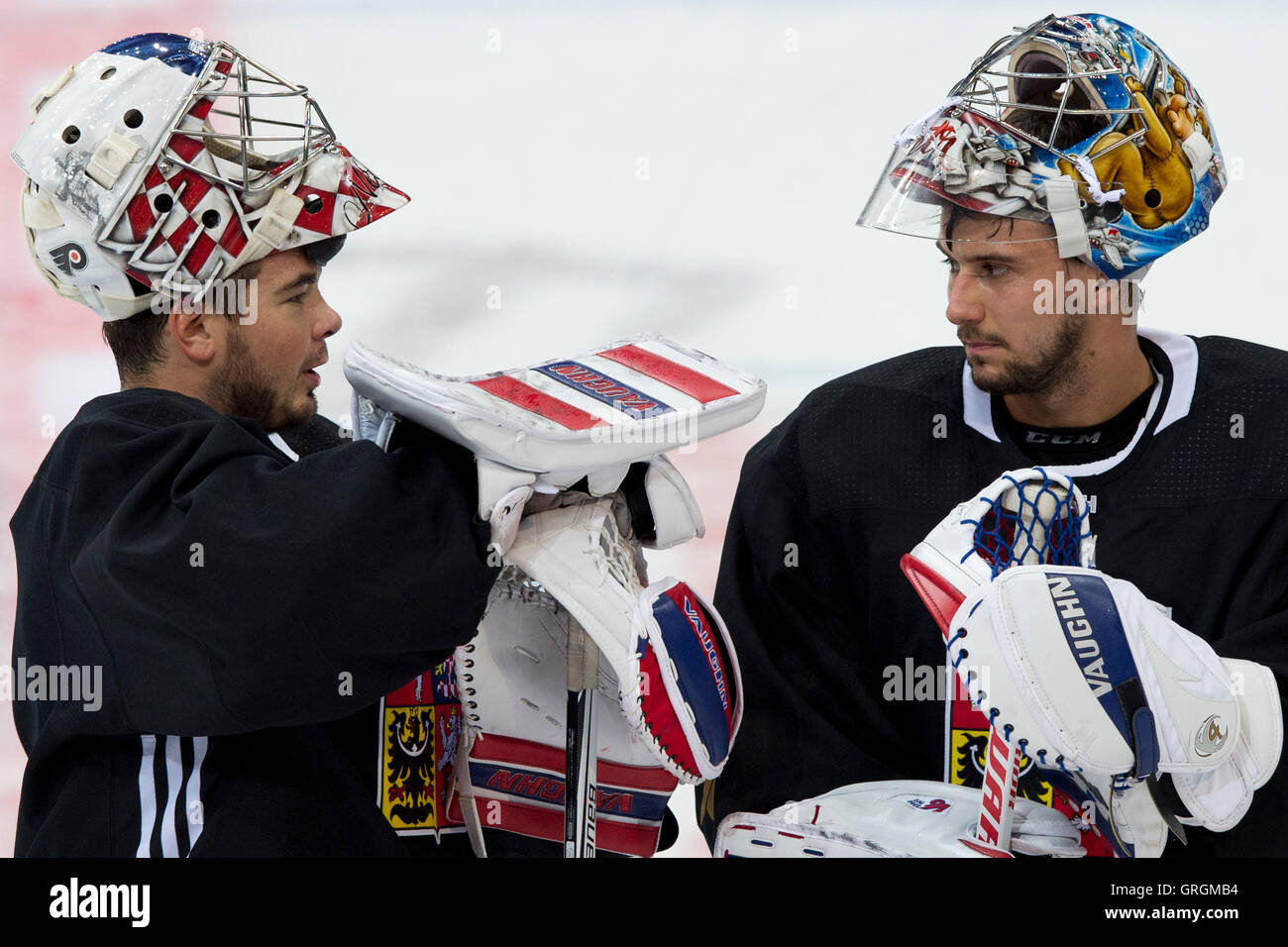 Prague, Czech Republic. 07th Sep, 2016. Czech hockey goalies Michal ...