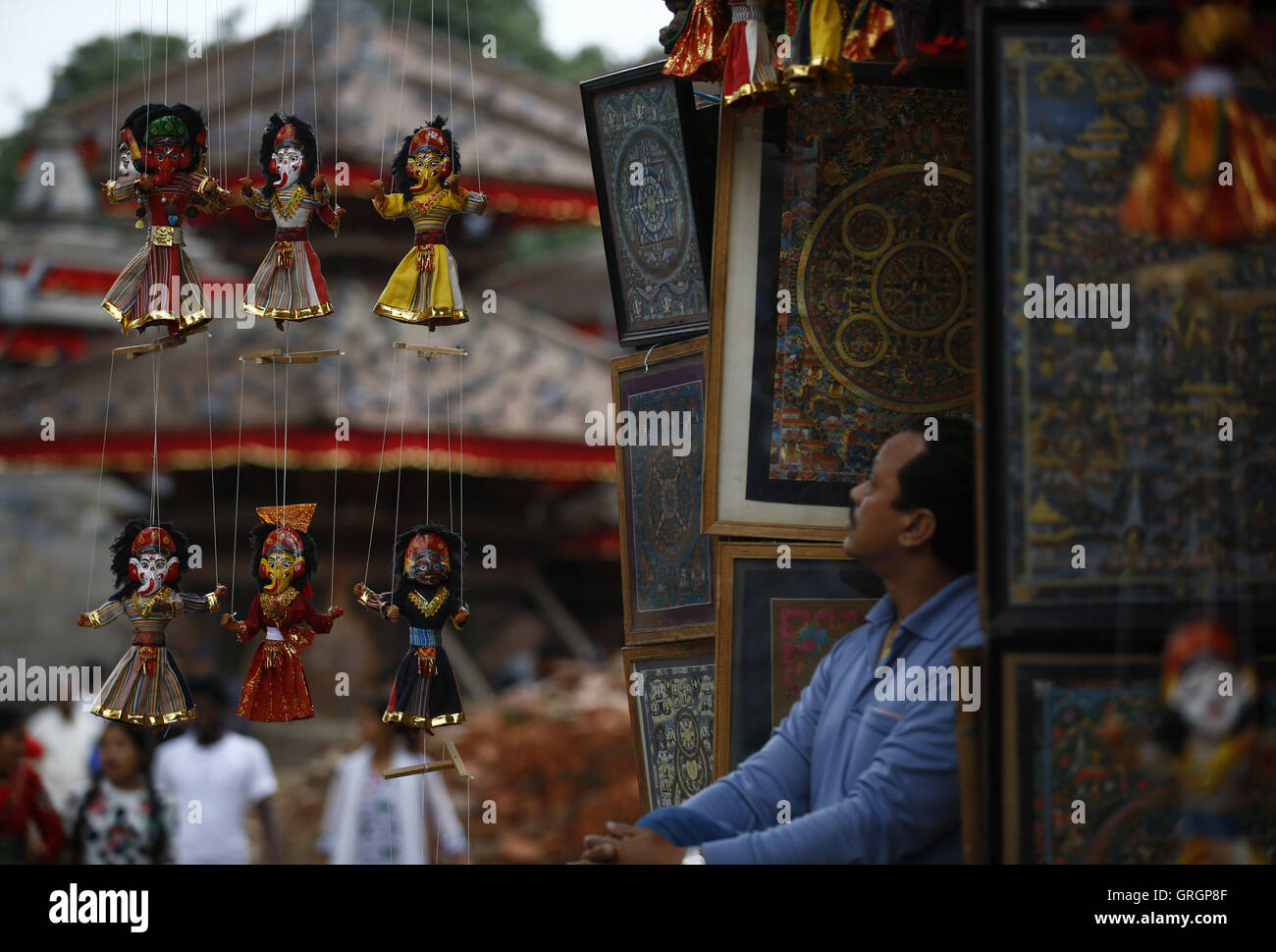 September 7, 2016 - Kathmandu, Nepal - Puppets of Hindu Deities are ...