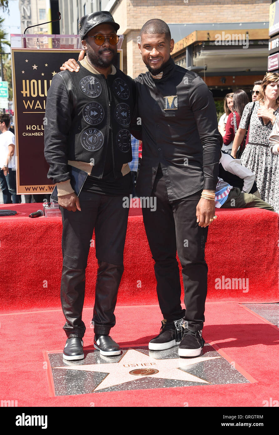 Hollywood, California, USA. 7th Sep, 2016. Will.I.Am and Usher arrives ...