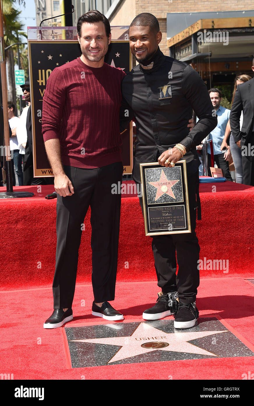 Hollywood, California, USA. 7th Sep, 2016. Edgar Ramirez and Usher ...
