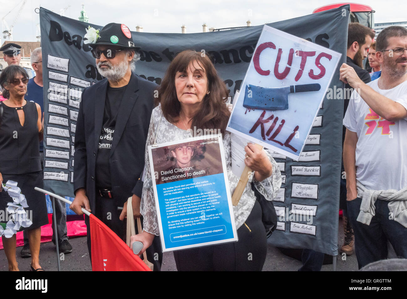 London, UK. 7th September, 2016. Gill Thompson, whose brother David ...