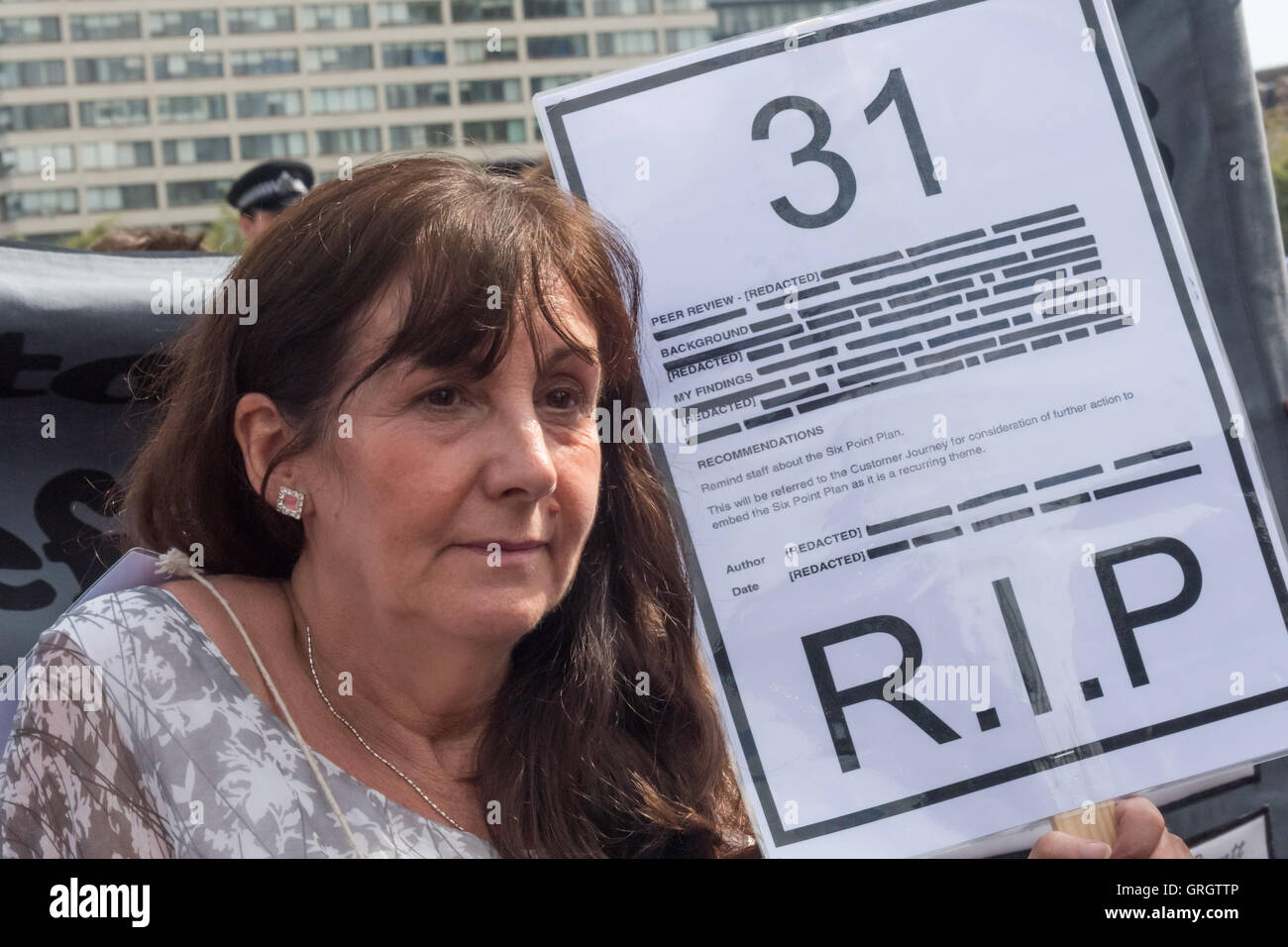 London, UK. 7th September, 2016. Gill Thompson, whose brother David ...