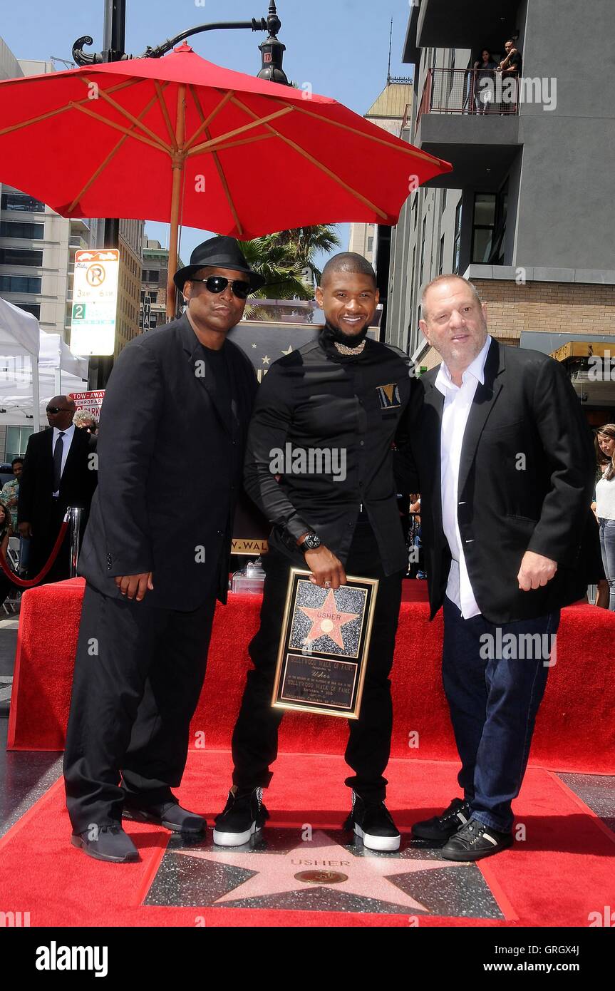 Los Angeles, CA, USA. 7th Sep, 2016. Terry Lewis, Usher, Harvey ...