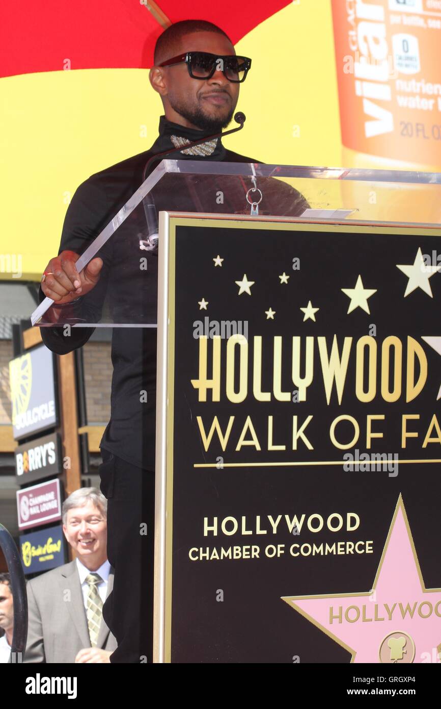 Hollywood, California, USA. 7th Sep, 2016. I15848CHW.USHER Honored With ...