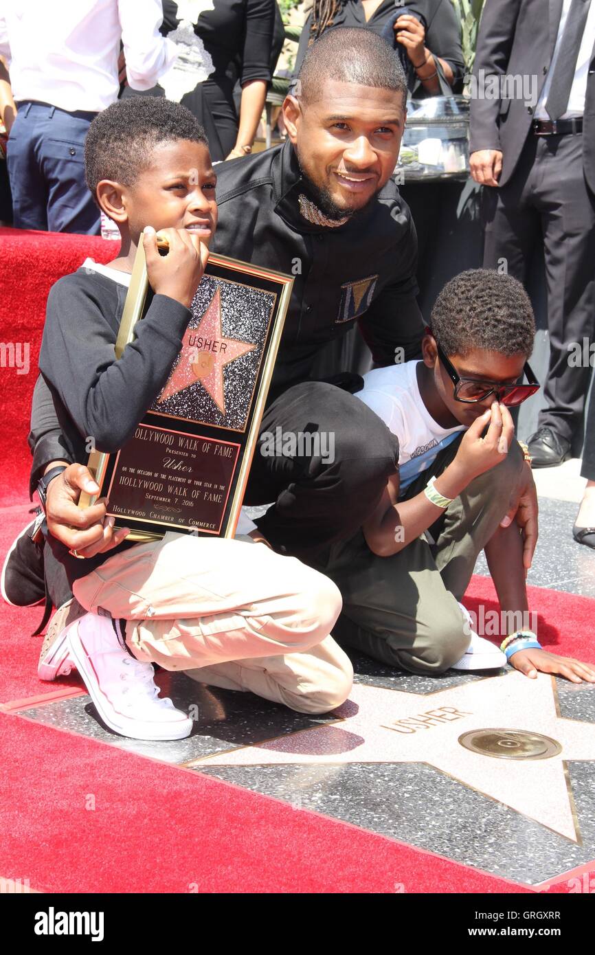 Hollywood, California, USA. 7th Sep, 2016. I15848CHW.USHER Honored With ...