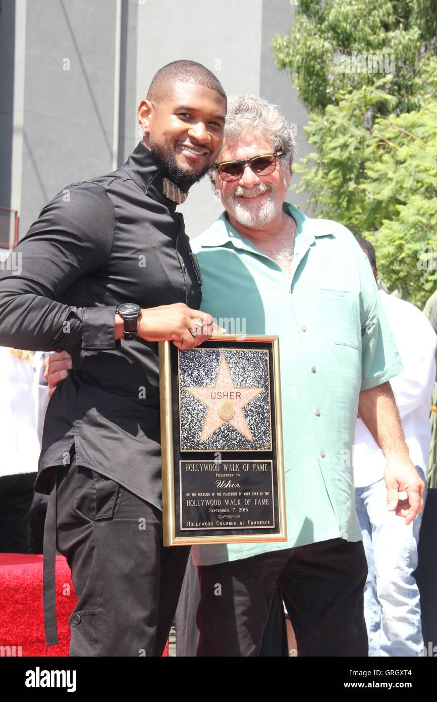 Hollywood, California, USA. 7th Sep, 2016. I15848CHW.USHER Honored With ...