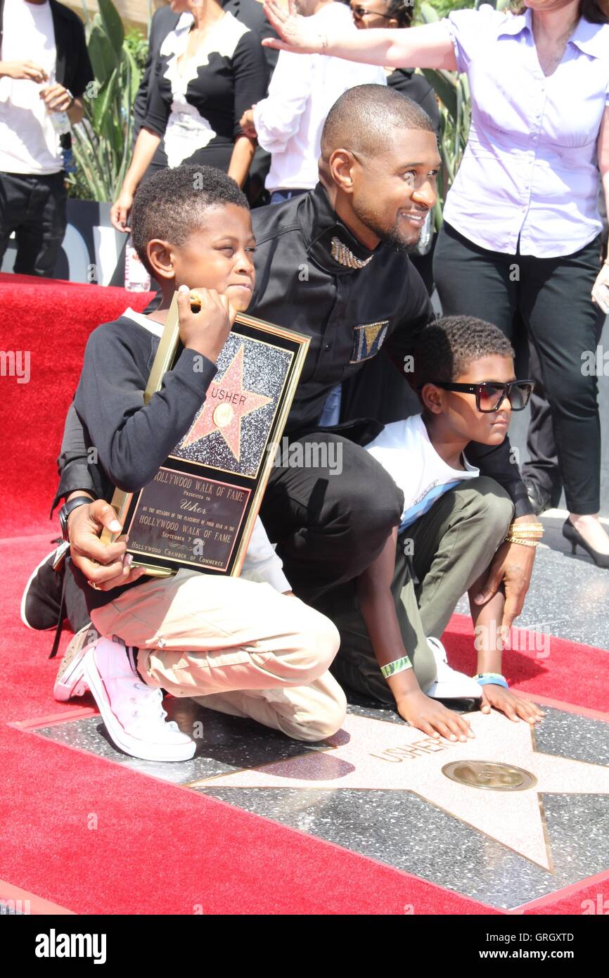 Hollywood, California, USA. 7th Sep, 2016. I15848CHW.USHER Honored With ...
