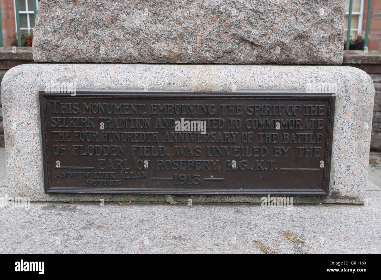 Flodden Memorial Selkirk Memorial Garden to the Battle of Flodden, 9th ...