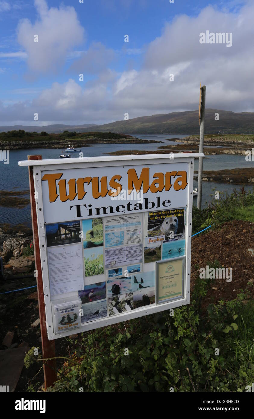 Turus Mara boat tours timetable Isle of Mull Scotland September 2016 ...