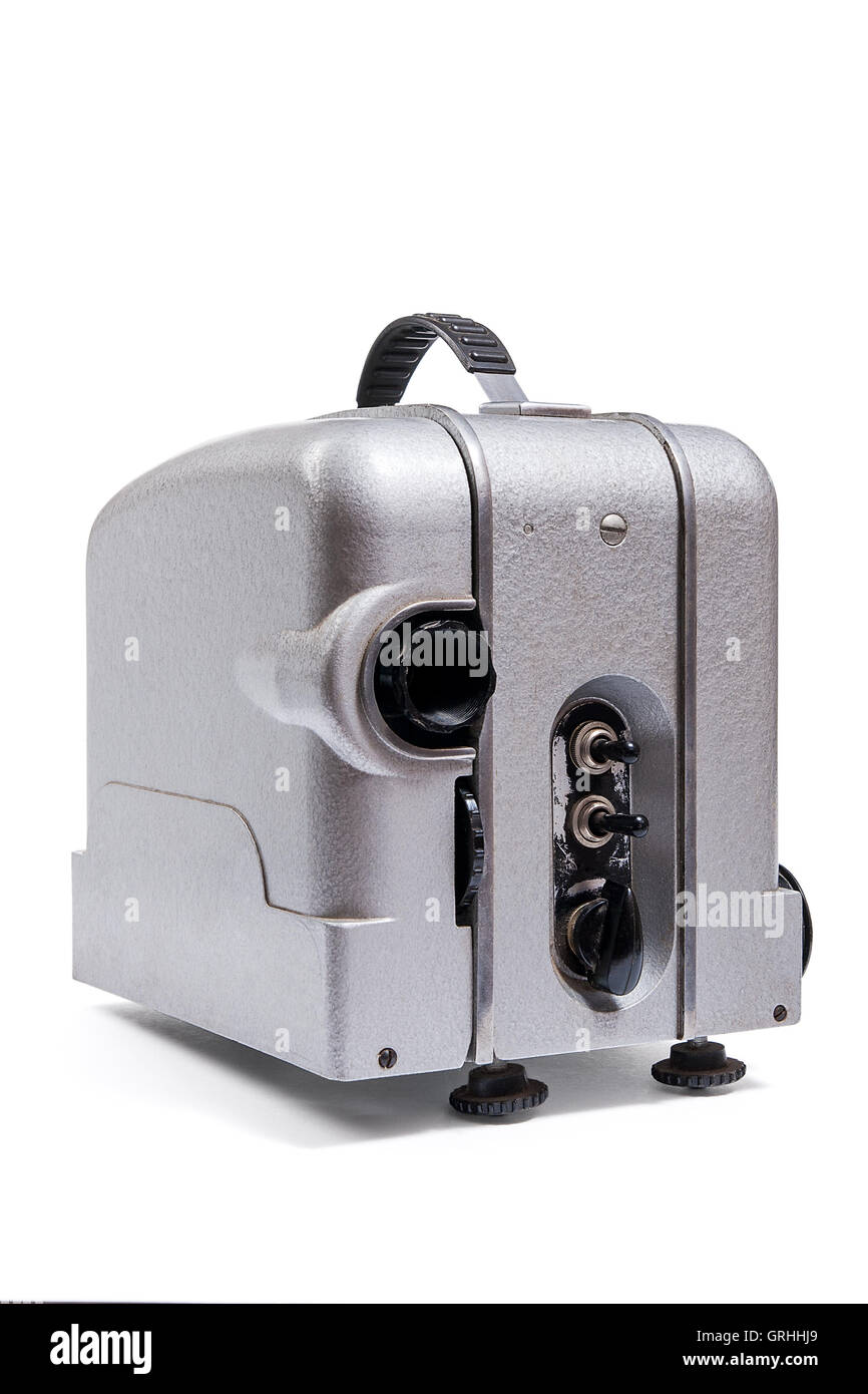 Retro old reel movie projector for cinema. With clipping path. Analogue ...