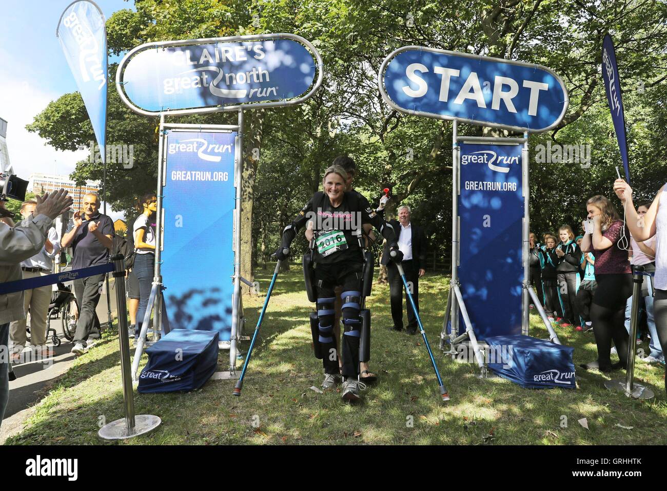 Paralysed former horse rider Claire Lomas as she starts the Great North ...