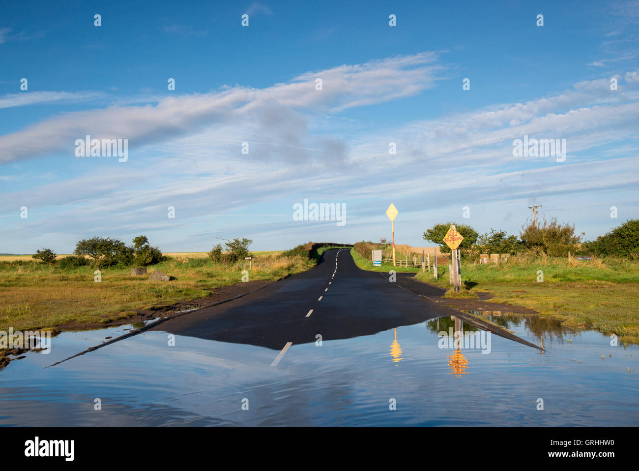 The causeway at Holy Island, Northumberland England UK Stock Photo - Alamy