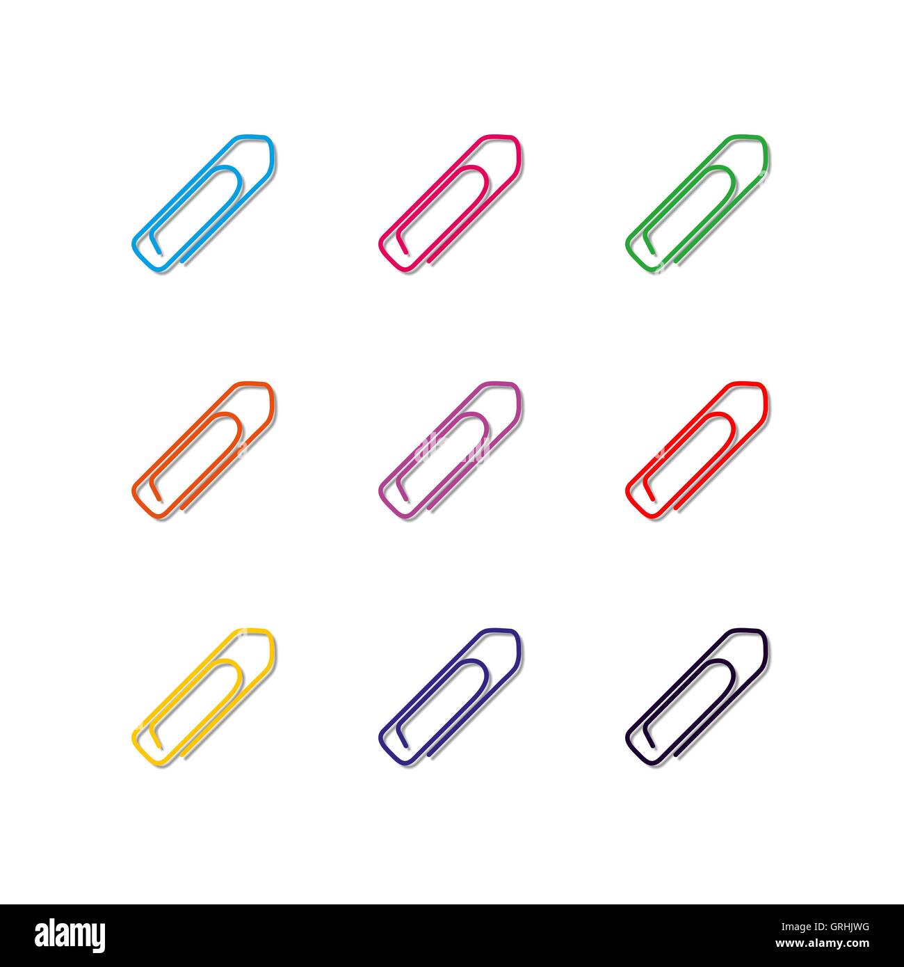 Set of multicolored paper clips, vector illustration Stock Vector Image ...