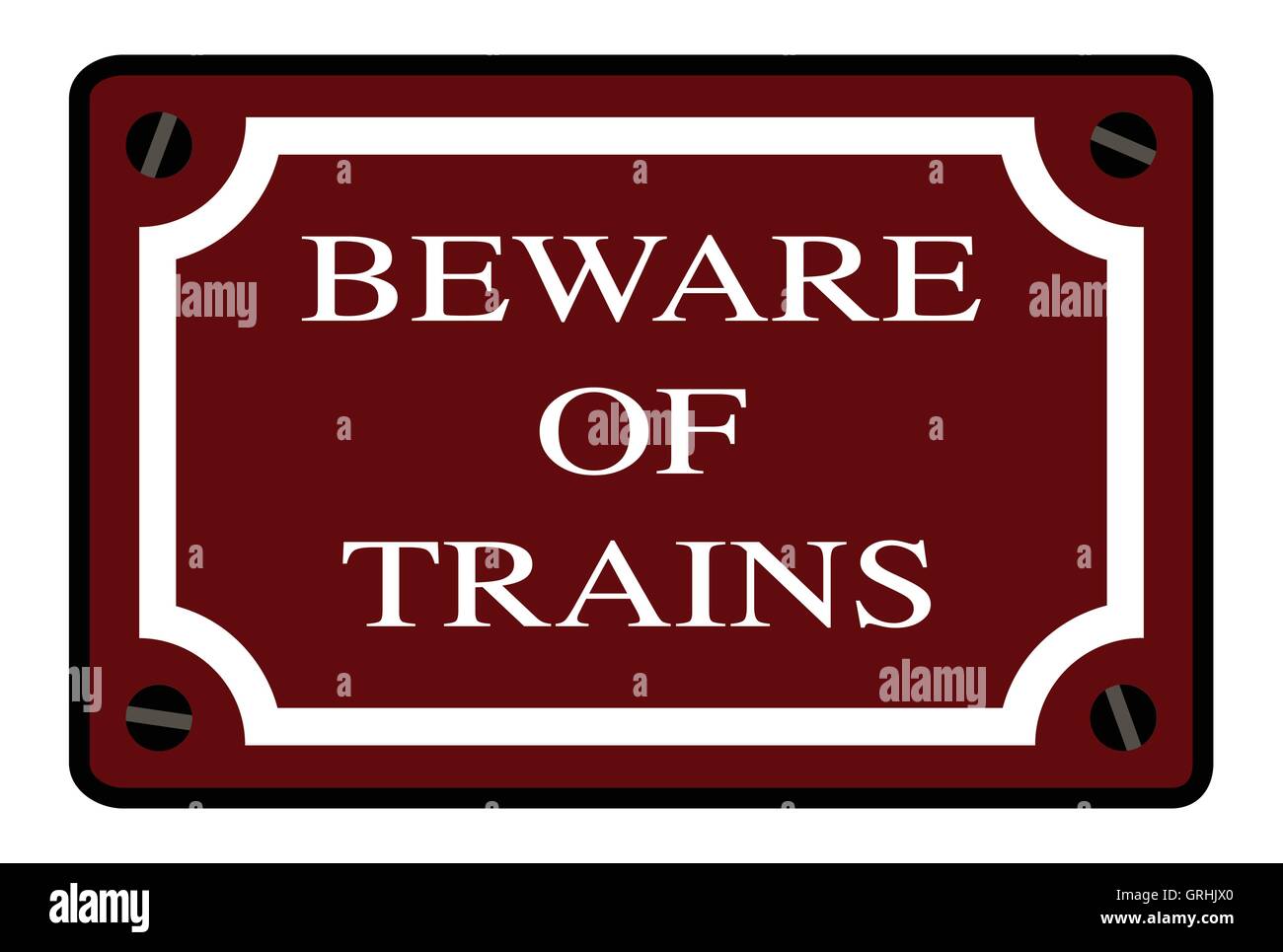 Beware of trains sign Stock Vector Images - Alamy