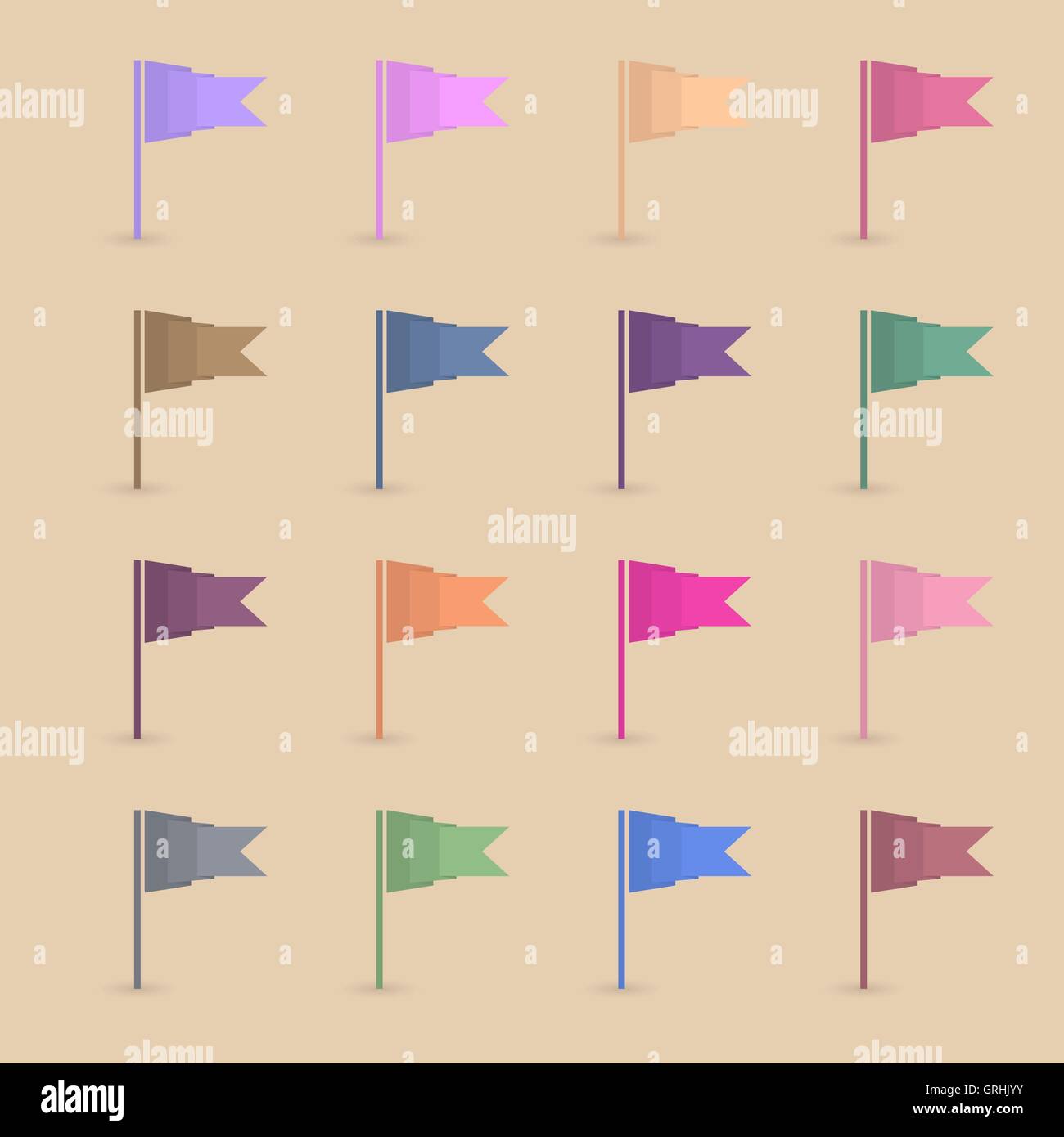 Set paper flags, vector illustration Stock Vector Image & Art - Alamy
