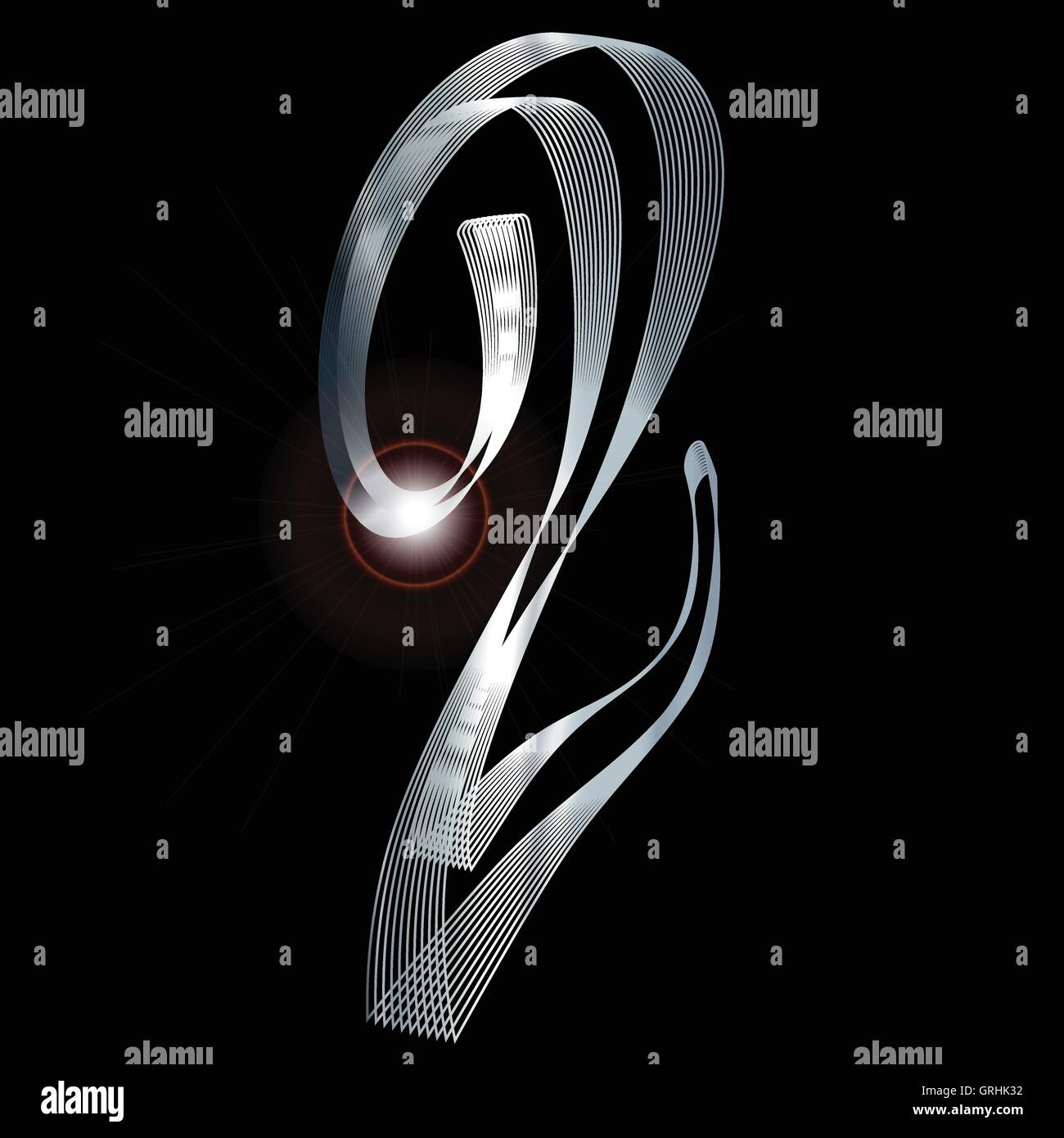 Silver Number Two Stock Vector Image & Art - Alamy