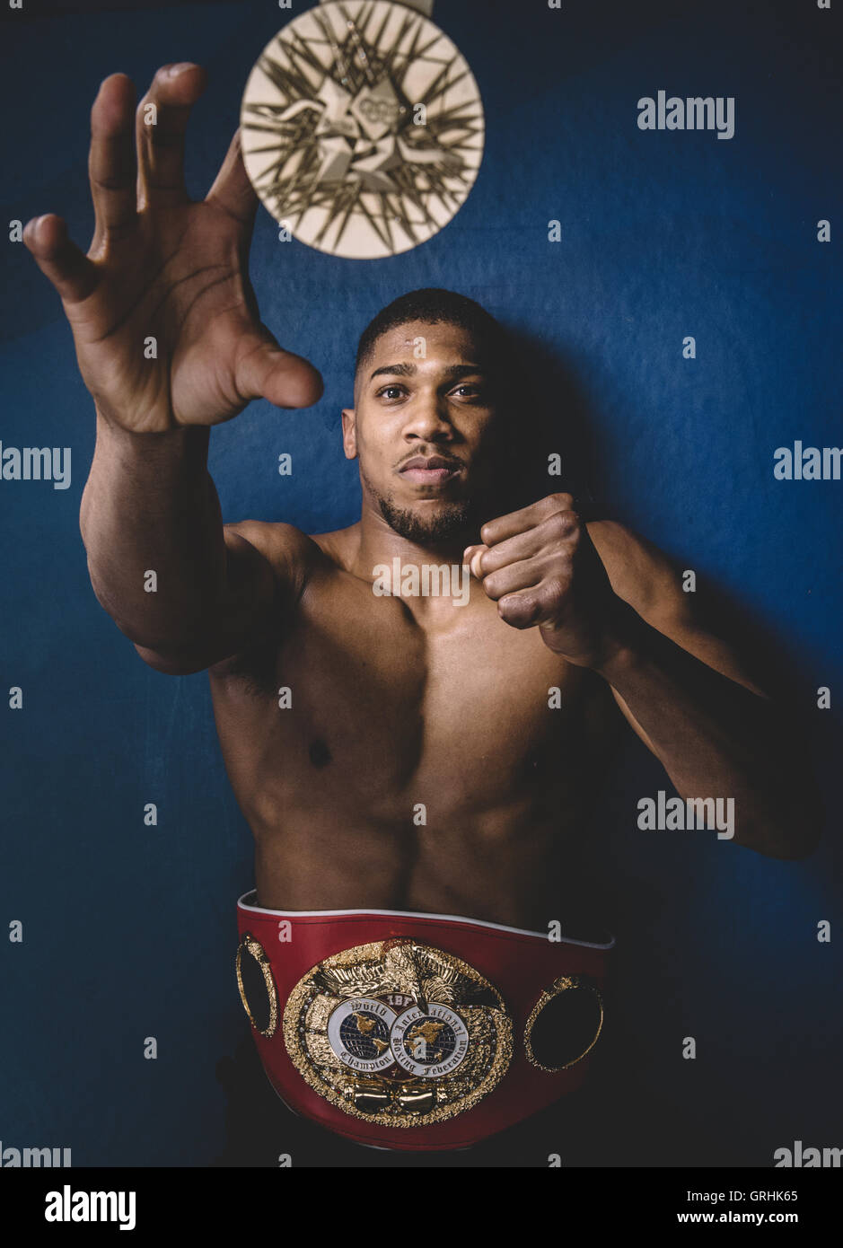 British Heavyweight boxer, Anthony Joshua during a portrait session at ...
