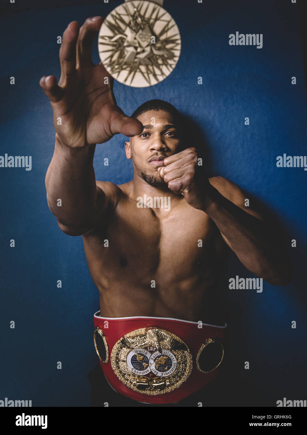 British Heavyweight boxer, Anthony Joshua during a portrait session at ...