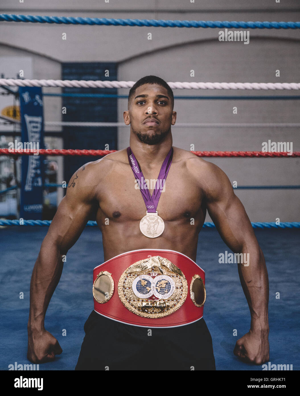 British Heavyweight boxer, Anthony Joshua during a portrait session at ...