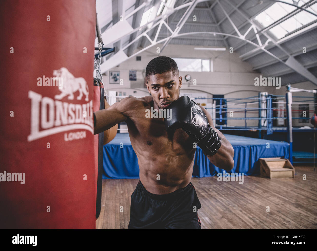 British Heavyweight boxer, Anthony Joshua during a portrait session at ...