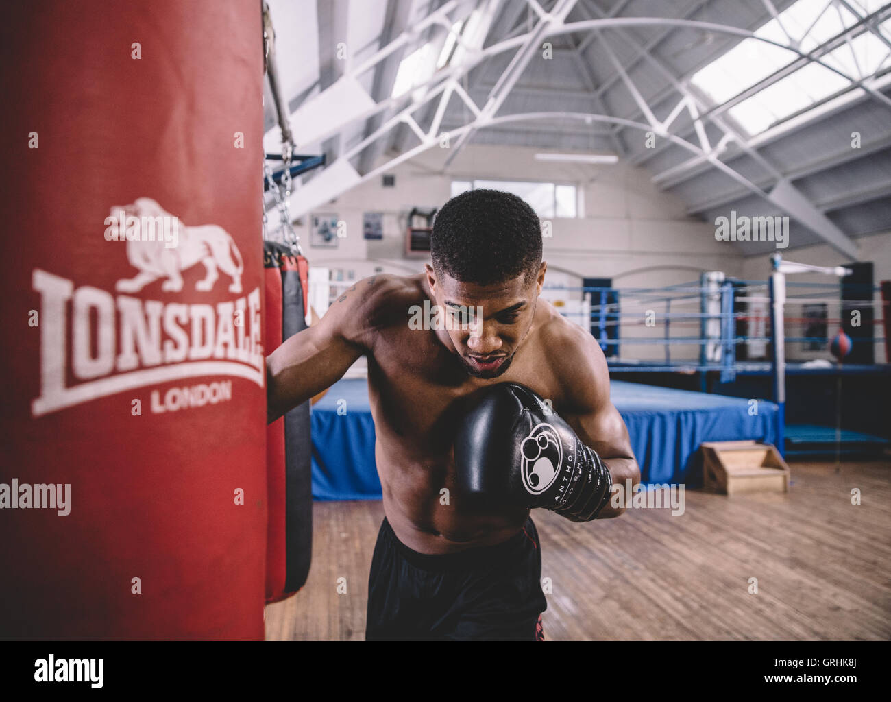 British Heavyweight boxer, Anthony Joshua during a portrait session at ...