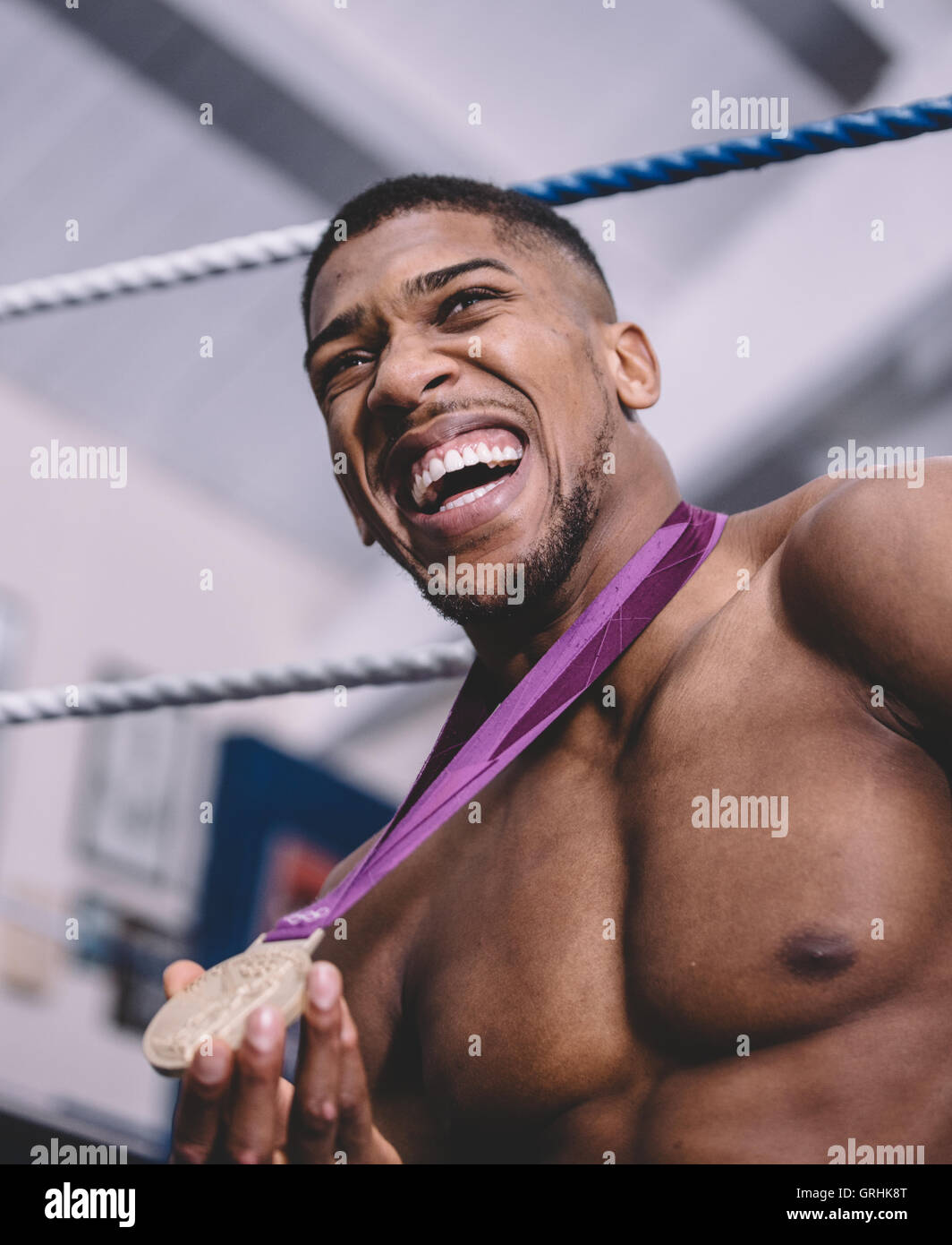 British Heavyweight boxer, Anthony Joshua during a portrait session at ...