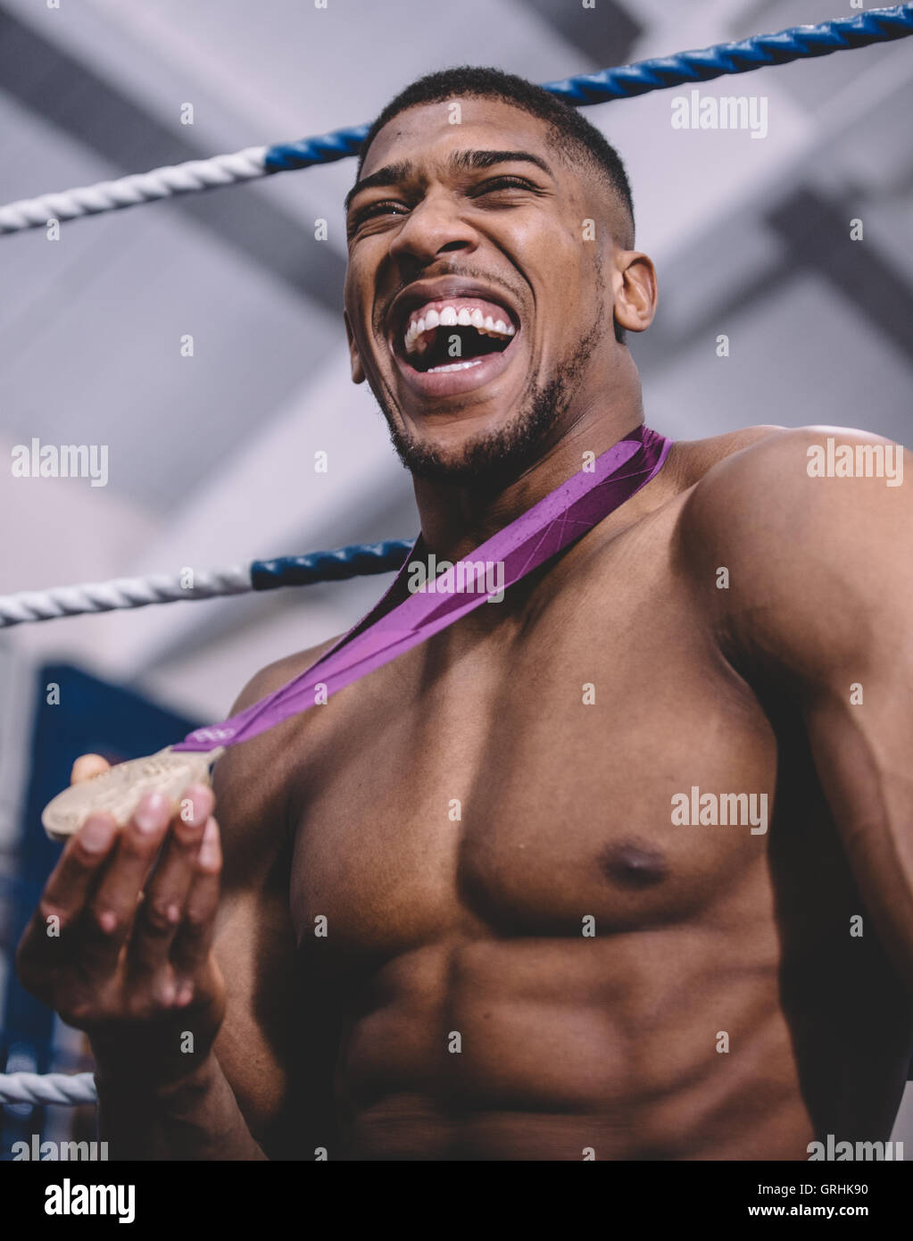 British Heavyweight boxer, Anthony Joshua during a portrait session at ...