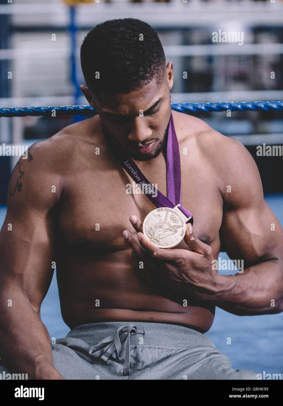 British Heavyweight boxer, Anthony Joshua during a portrait session at ...