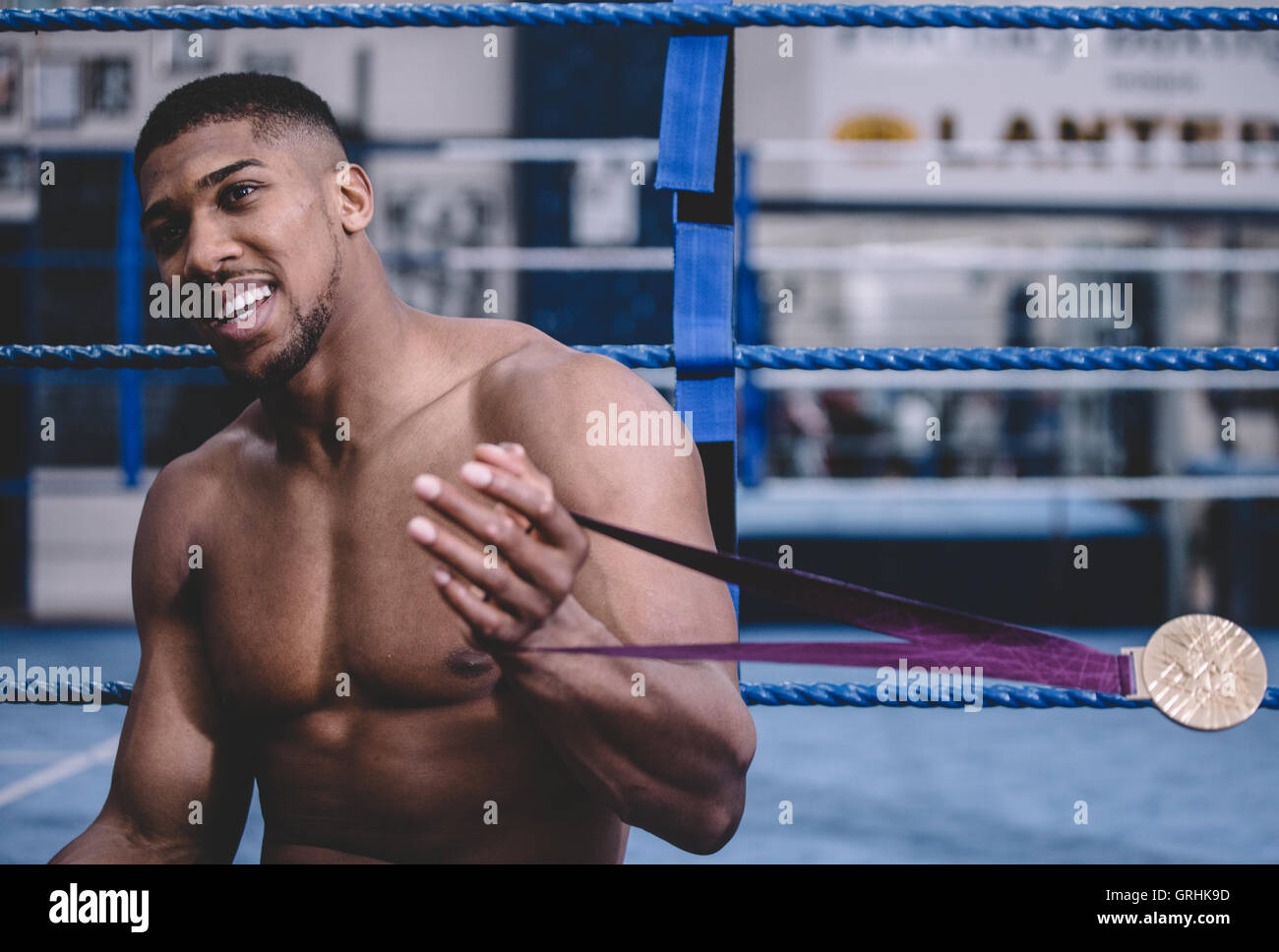 British Heavyweight boxer, Anthony Joshua during a portrait session at ...
