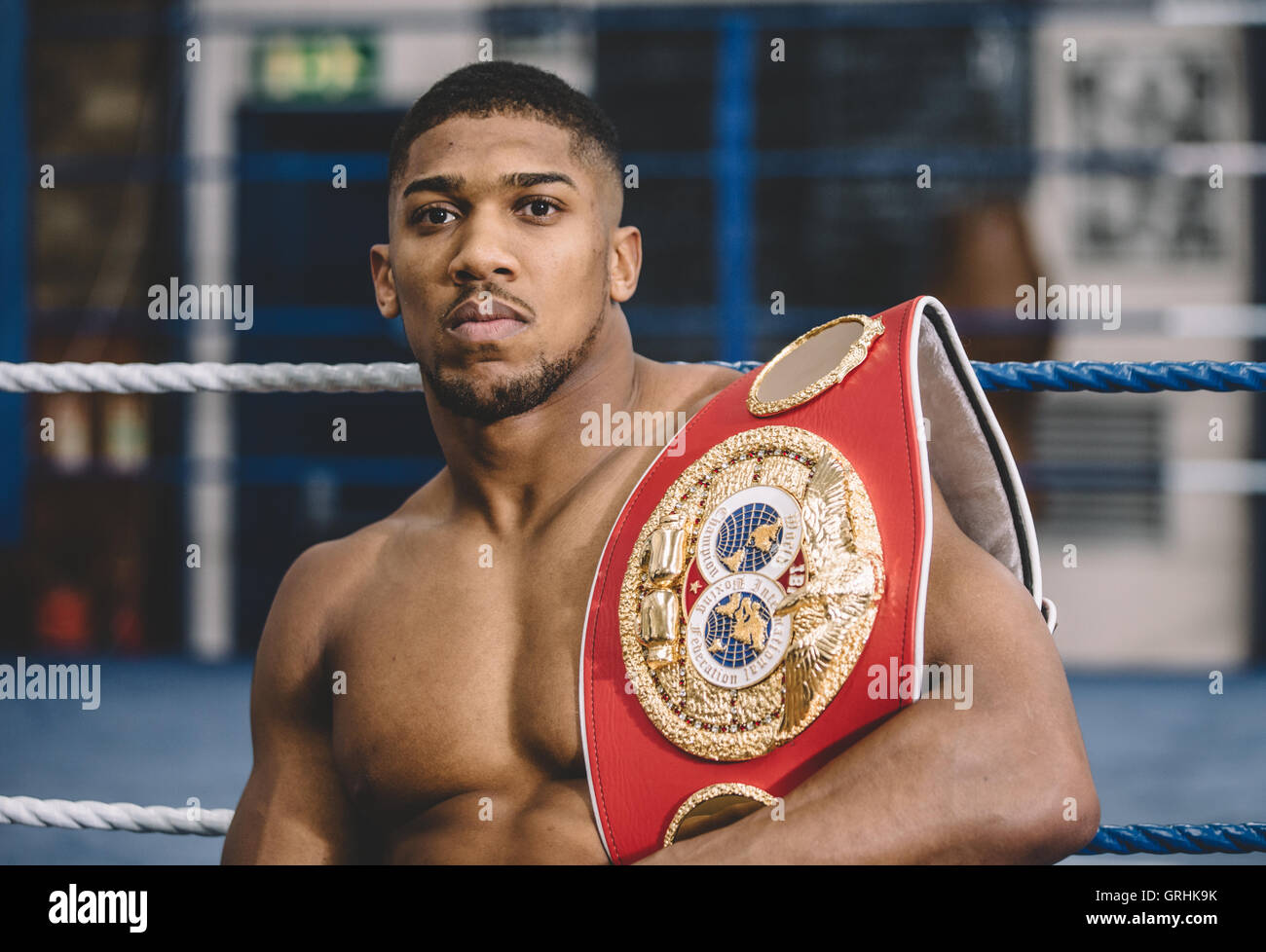 British Heavyweight boxer, Anthony Joshua during a portrait session at ...