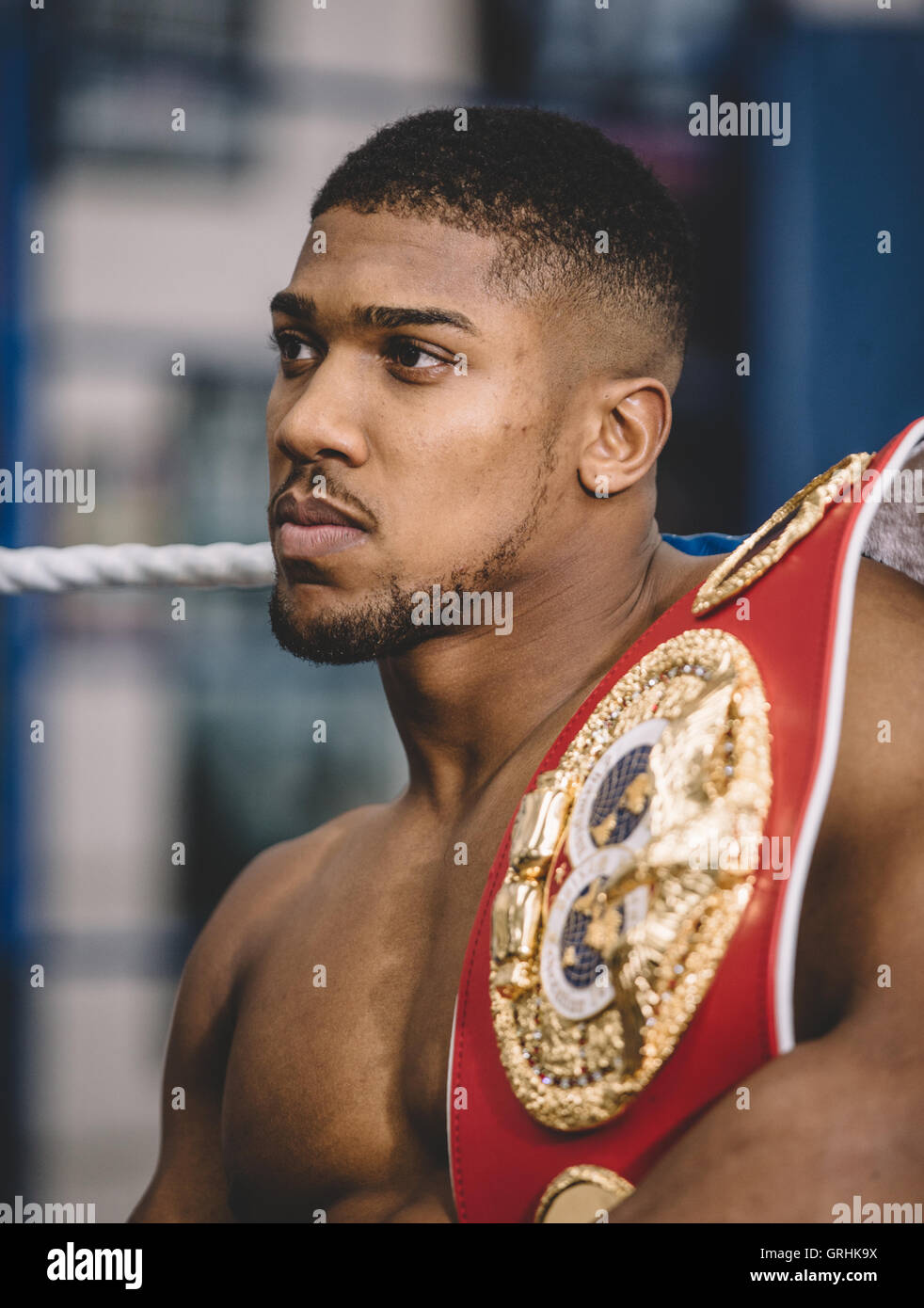 British Heavyweight boxer, Anthony Joshua during a portrait session at ...