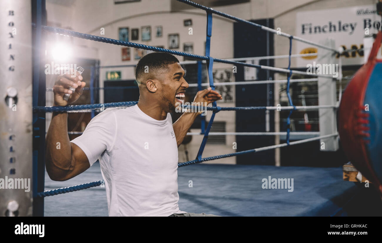 British Heavyweight boxer, Anthony Joshua during a portrait session at ...