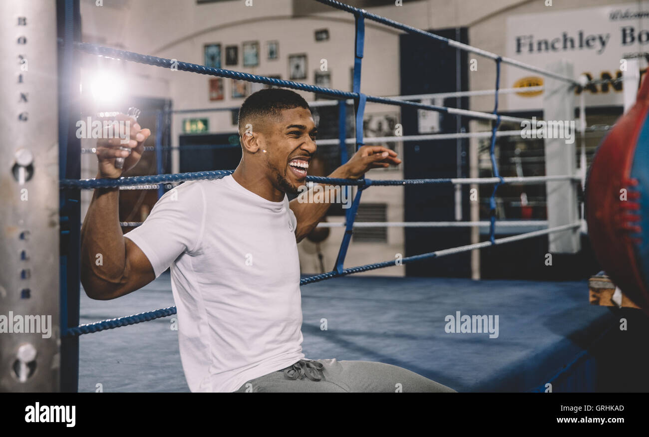 British Heavyweight boxer, Anthony Joshua during a portrait session at ...