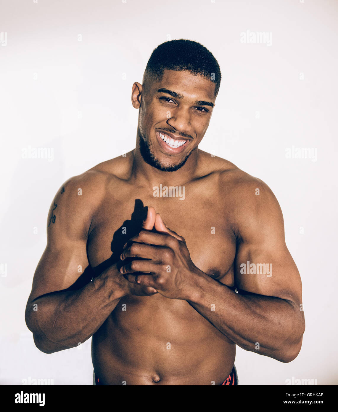 British Heavyweight boxer, Anthony Joshua during a portrait session at ...