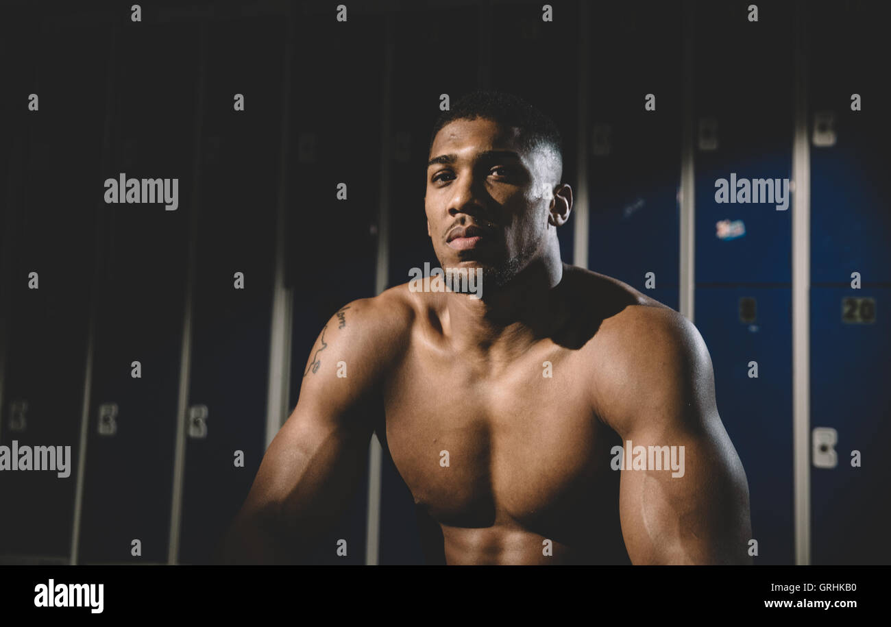 British Heavyweight boxer, Anthony Joshua during a portrait session at ...