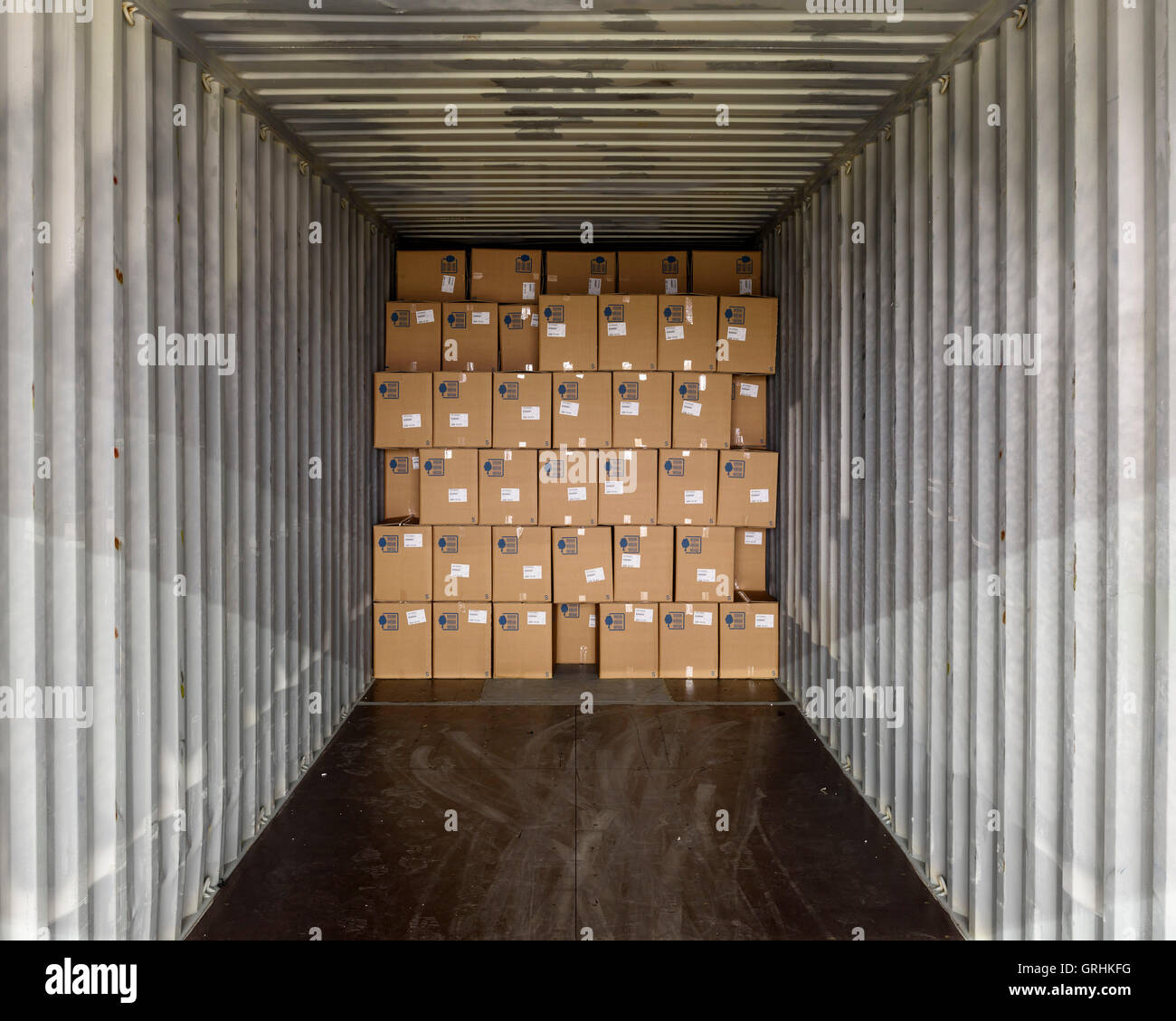 Finished toys being loaded onto a truck. Playmobil Factory, Valetta ...