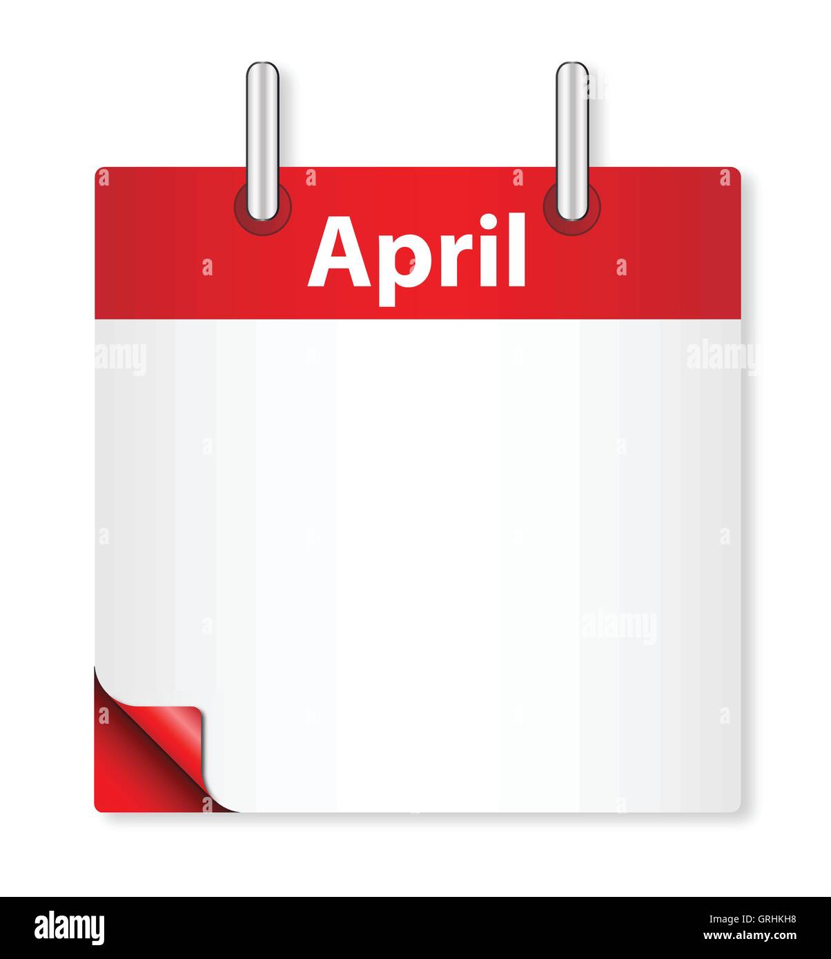 Blank April Date Stock Vector Image & Art - Alamy