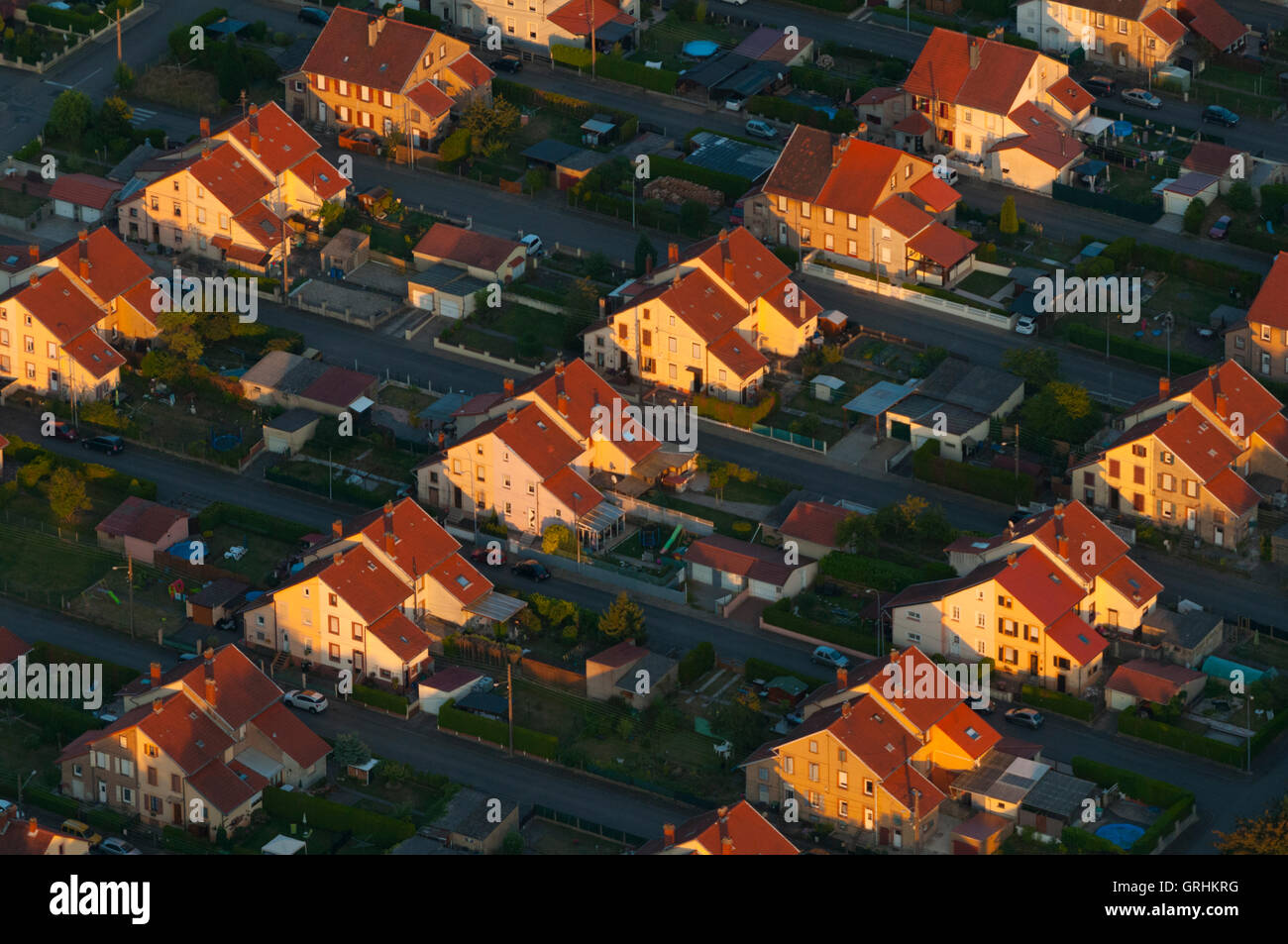 Moselle (57), Forbach, Village de Petite-Rosselle, maisons des mineurs ...