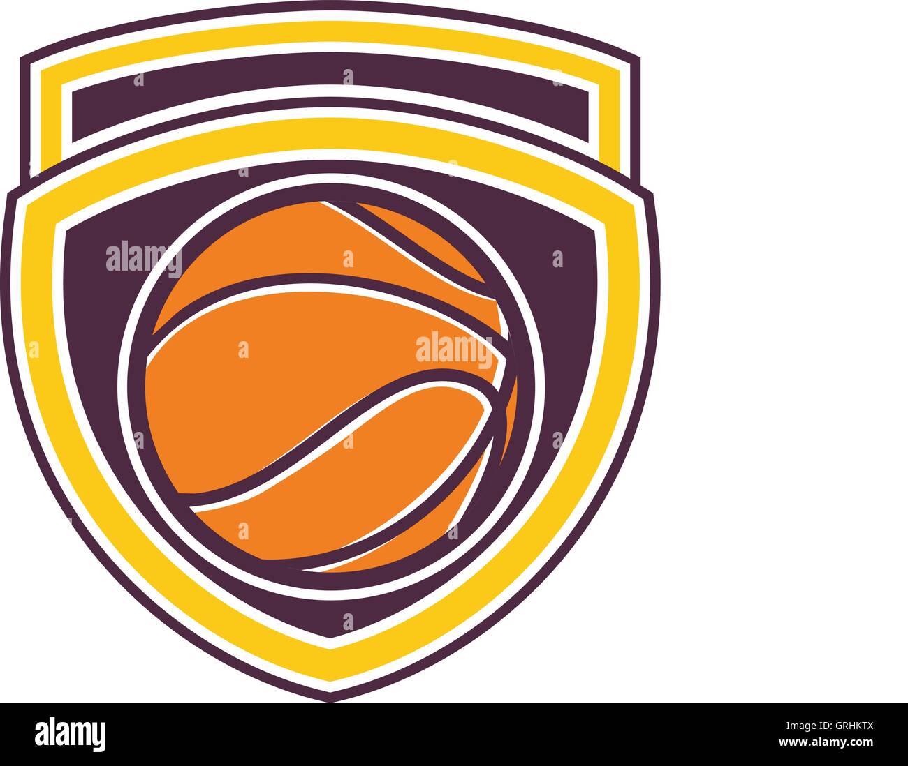 Basketball Ball Shield Retro Stock Vector Image & Art - Alamy