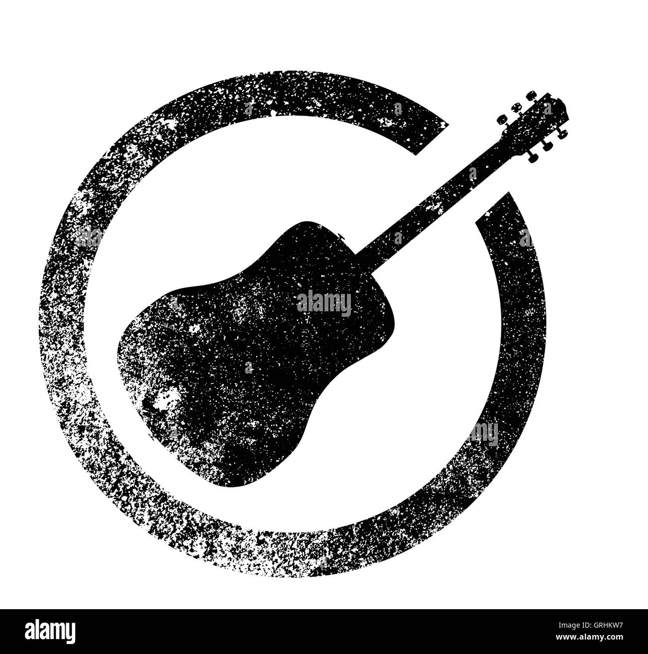 Acoustic Guitar Ink Stamp Stock Vector Image & Art - Alamy